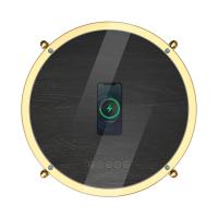 China Bluetooth Speaker Smart Home Furniture Tempered Glass Modern End Table With USB Ports for sale