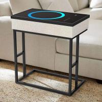 China Multifunctional RGB Ambient Integrated Wireless Charging Coffee Table Bluetooth Phone Nightstand for sale