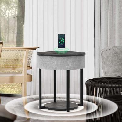 China Living Room Smart Home Furniture Wireless Wooden End Table With Bluetooth Speaker for sale