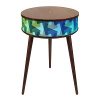 China Modern LED Bedside Table Smart Nightstand Bluetooth Speaker Built In Wireless Charging Pad for sale