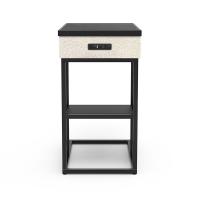 China TWS Triangle Wireless Charger Side Table Built In Bluetooth Speaker Nightstand for sale