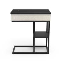 China TWS Triangle Wireless Charger Side Table Built In Bluetooth Speaker Nightstand for sale