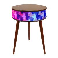 China Modern LED Bedside Table Smart Nightstand Bluetooth Speaker Built In Wireless Charging Pad for sale
