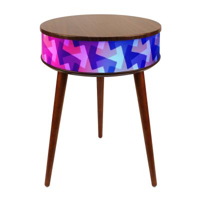 China Modern LED Bedside Table Smart Nightstand Bluetooth Speaker Built In Wireless Charging Pad for sale