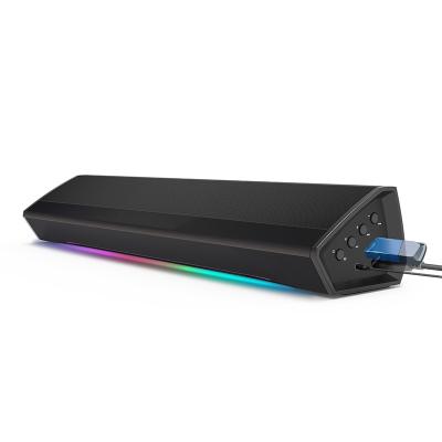 China Home Theater PC Soundbar Speaker RGB LED Light Laptop PC Gaming Soundbar for sale