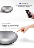 China Pebble Design Wooden Bluetooth Speaker 25W Stereo Sound Touch Sensor For Bedroom for sale