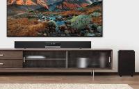 China 2.1 Channel Wireless Home Theater Soundbar System Soundbar With Subwoofer Karaoke Dual Microphones for sale