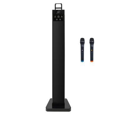 China Portable Karaoke Tower Speaker With Wireless Mic Home Theater Sound System For BBQ Weddings for sale