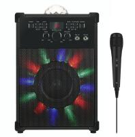 China Karaoke Outdoor Portable Bluetooth Speaker Digital LED Display With Wired Microphone for sale