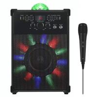 China 5W BT Portable Karaoke Speaker With Three Digits Red LED Display Wireless Wired Mics for sale