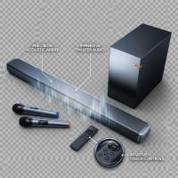 China Wireless Speaker With Microphone ASW100-2.1UK 120W RMS 100W Karaoke 6.5 Karaoke Party for sale