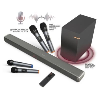 China Wireless Speaker With Microphone ASW100-2.1U 100W RMS Karaoke 12 Theater Karaoke Party for sale