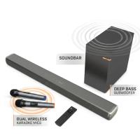 China Wireless Speaker With Microphone ASW100-2.1UK 100W RMS Karaoke Karaoke Party speaker machine Dual Microphone for sale