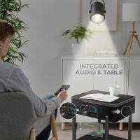 China Bluetooth Speaker Table ATC639 65W RMS Charging LED Bedside Wireless Charging Nightstand for sale