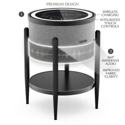 China Smart Table With Speaker AT600 20W Charging Luxury Wireless Charging Modern Bedroom for sale