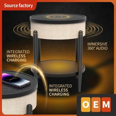 China Bluetooth Speaker Table ATC639 65W RMS Charging OEM ODM Wireless Charging Nightstand for commercial cafe for sale