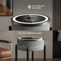 China Smart Table With Speaker AT600 5W 4 1 Charging Wireless Charging Modern Bedroom Built-in Speaker for hotel furniture for sale
