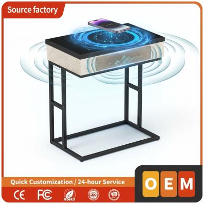 China Wireless Charging Side Table ATC609L 30W RMS Surround Bedside Table Modern Bedroom for sale