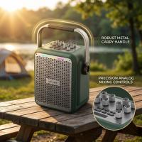 China Wireless Portable Bluetooth Speaker AM1 65W 60W Wooden Bookshelf Outdoor Party Long Battery for sale