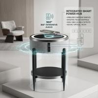 China Smart Table With Speaker AT600 5W 4 1 Charging Wireless Charging Modern Bedroom Built-in Speaker for hotel furniture for sale