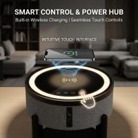 China Smart Table With Speaker ATC639 65W 42cm RGB Charging Wireless Charging Modern Bedroom for sale