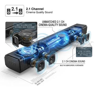 China Home Theater Soundbar system AS510-2.1 100W 2.1CH DSP Heavy Bass Immersive Audio for sale