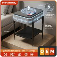 China Wireless Charging Side Table A2 65W Modern End Bedside Table Modern Bedroom Built-in Speaker for sale