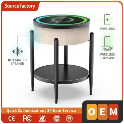 China Wireless Charging Side Table A2 65W Modern End Bedside Table Modern Bedroom Built-in Speaker for sale