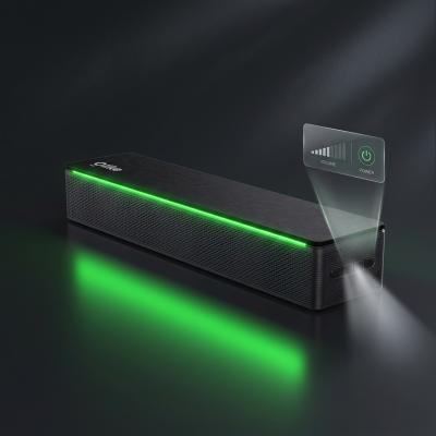 China PC Soundbar gaming Speaker AS-P1 Colorful LED Light Desktop Audio Monitor Speaker Video Calls for sale
