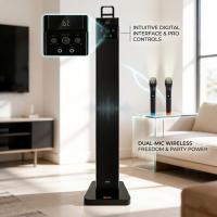China Home Karaoke Speaker AT620 80W RMS Tower Mic Powerful Bass karaoke machine with speakers party tower design for sale