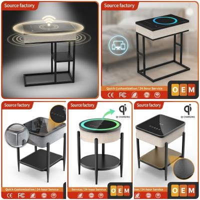China Wireless Charging Side Table ATC639 65W Multi Function Bedside Table Modern Bedroom for sale