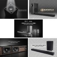 China Bluetooth Soundbar With Subwoofer ASW120-2.1U 100W Channel Wireless Subwoofer Surround Sound for sale