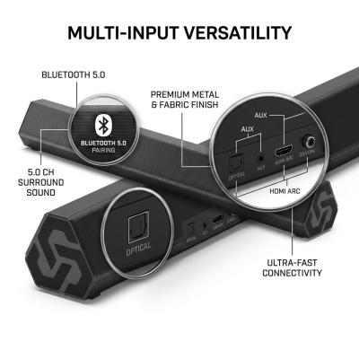 China OEM-ODM Bluetooth Soundbar Speaker AS120-2.1U Subwoofer 120W Super Bass TV Audio Wireless Streaming for sale