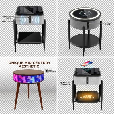 China Smart Table With Speaker AT600 30W 5.1 Charging Coffee Wireless Charging Modern Bedroom for sale