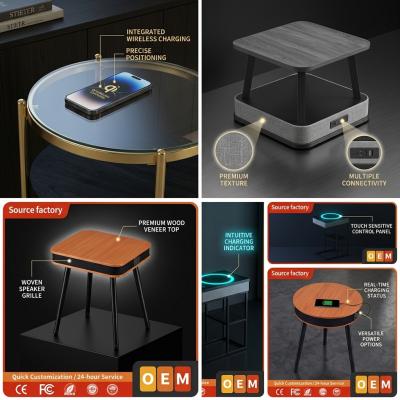 China Smart Home Furniture AT105 5W 20W DSP 5.0, Wireless Charging Modern hotel Living Room Built-in Speaker for sale