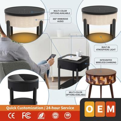 China Bluetooth Speaker Table C2 30W RMS Charging Multifunctional End Wireless Charging for sale