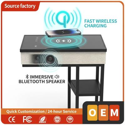 China Wireless Charging Side Table ATC730 65W Qi Desk Bedside Table Modern Bedroom Built-in Speaker for sale
