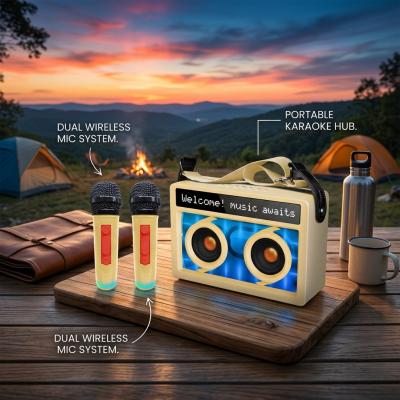 China Wireless Portable Bluetooth Speaker BT448 5W Karaoke Rgb Party Outdoor Party Long Battery for sale