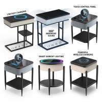 China Wireless Charging Side Table A2 65W RMS 3 1 Bedside Table Modern Bedroom Built-in Speaker for sale