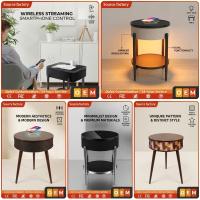 China Bluetooth Speaker Table ATC609L 30W RMS 20W Hotel Room Wireless Charging Nightstand for sale