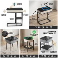 China Wireless Charging Side Table A1 65W TWS Triangle Charger Bedside Table Modern Bedroom for sale