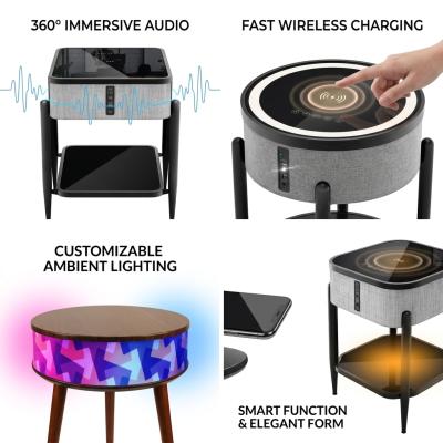 China Smart Table With Speaker AT600R 20W Charging Bedside Nightstand Wireless Charging for sale