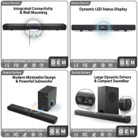 China Wireless Soundbar Speaker ASW100-2.1U 100W 3D ARC Surround Sound ARC HDMI Deep Bass for sale