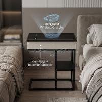 China Wireless Charging Side Table A2 65W RMS 3 1 Bedside Table Modern Bedroom Built-in Speaker for sale