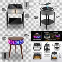 China Smart Table With Speaker AT600R 20W RGB Living Room Wireless Charging Modern Bedroom for sale