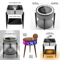 China Smart Table With Speaker AT600R 20W RGB Living Room Wireless Charging Modern Bedroom for sale