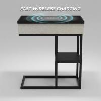 China Wireless Charging Side Table A1 65W RGB LED Bedside Table Modern Bedroom Built-in Speaker for sale