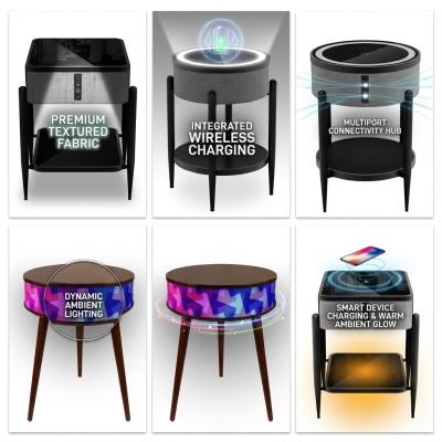 China Smart Table With Speaker AT600R 20W RGB Living Room Wireless Charging Modern Bedroom for sale
