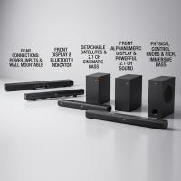 China Wireless Soundbar Speaker AS510-2.1 100W Karaoke Microphone High Surround Sound ARC HDMI for sale