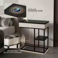 China Wireless Charging Side Table A1 65W RGB LED Bedside Table Modern Bedroom Built-in Speaker for sale
